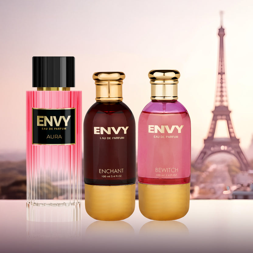 Buy ENVY Pack of 3 Womens Perfume Enchant Bewitch Aura 100ml Each ...